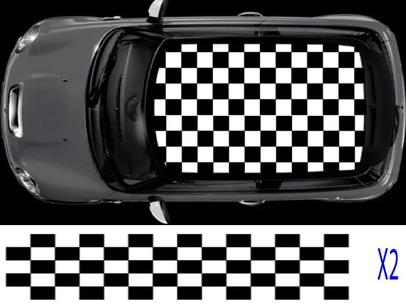 NEO00339 Mini Chequered Flag Roof Graphics Decals Stickers | Etsy