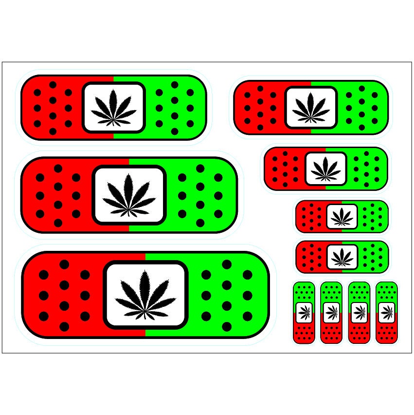 PS0442 Hemp Plaster Sticker Sheet Decal Hemp Wall Self Adhesive Vinyl ...
