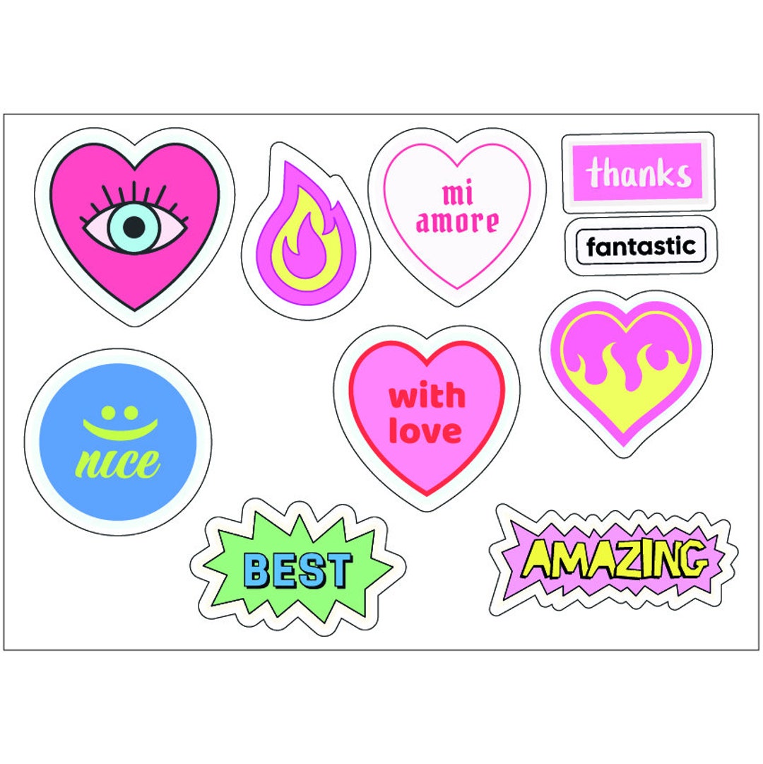 PS081-090 A4 Sticker Sheet Decals Wall Self Adhesive Vinyl Various ...