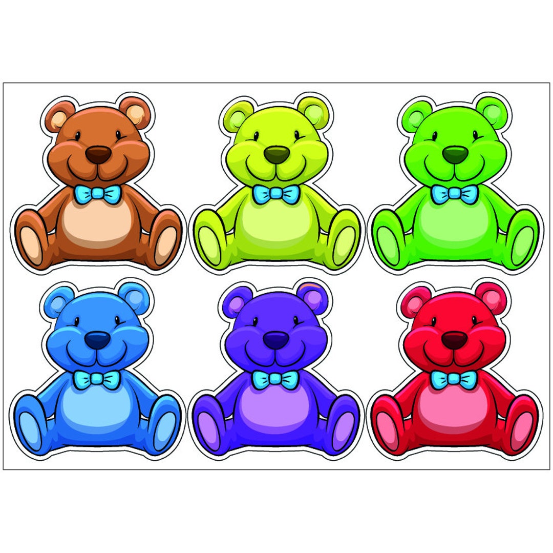 PS0278 Cute Teddy Bears Sticker Sheet Decal Bears Wall Self - Etsy