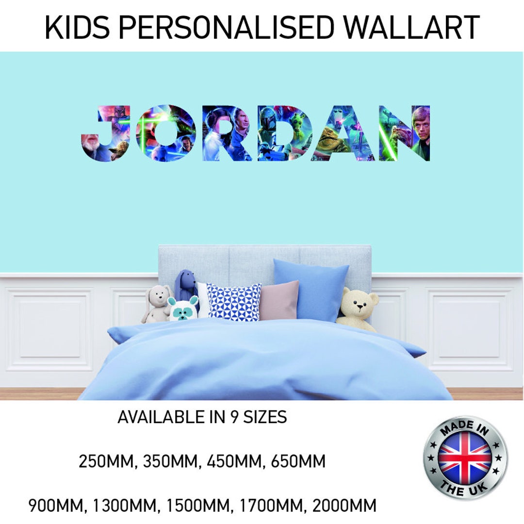 BPW11 Kids Personalised Name Film Movie Wall Sticker Decal Vinyl Decor ...