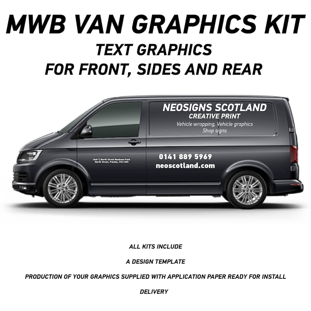 VAN03 Mwb Van Graphics Kit Sign Writing Vehicle Lettering Livery Signs ...