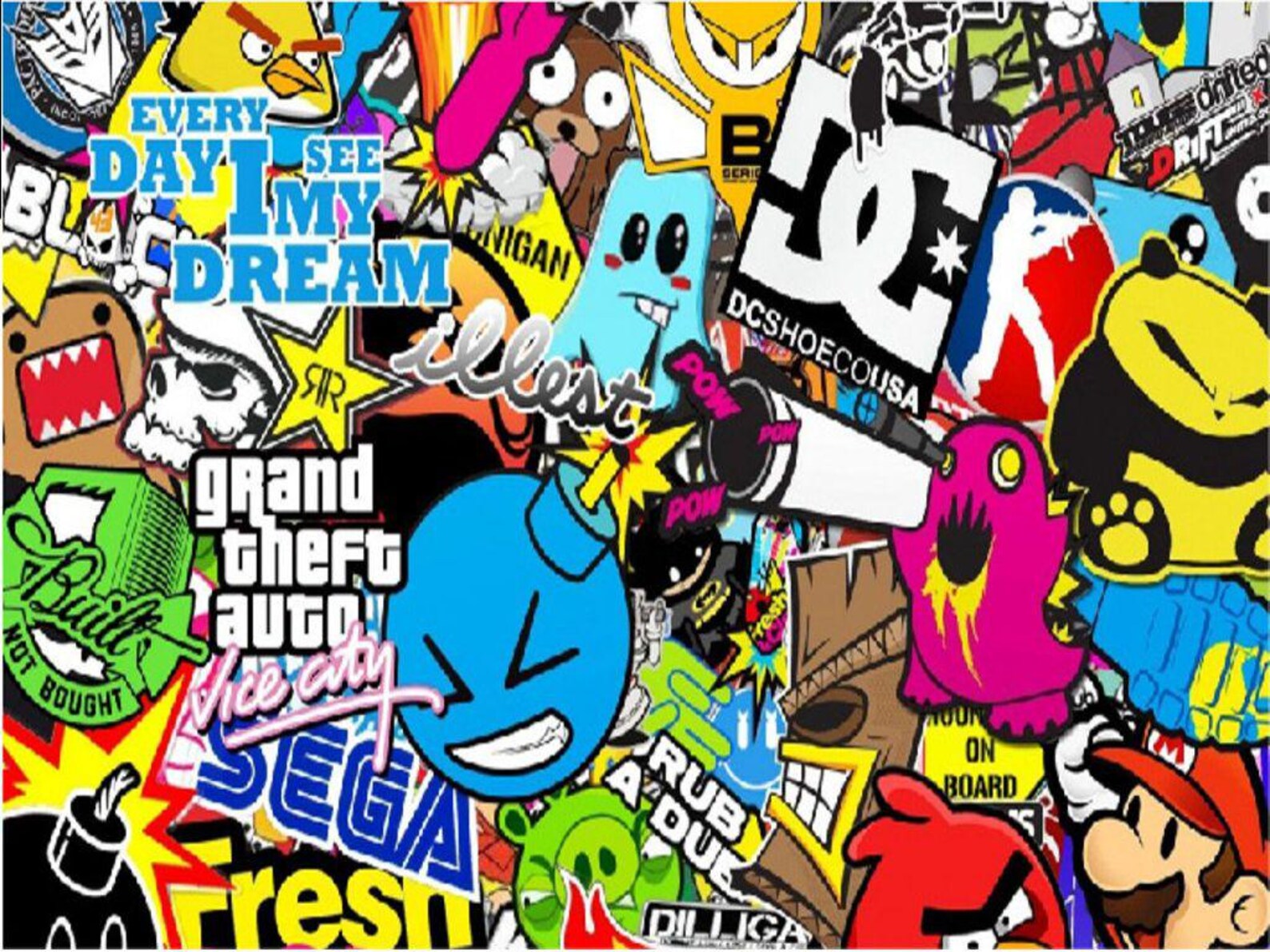SB01-10 Sticker Bomb Sheets for Car Van Motorbike Boat Phone Laptop ...
