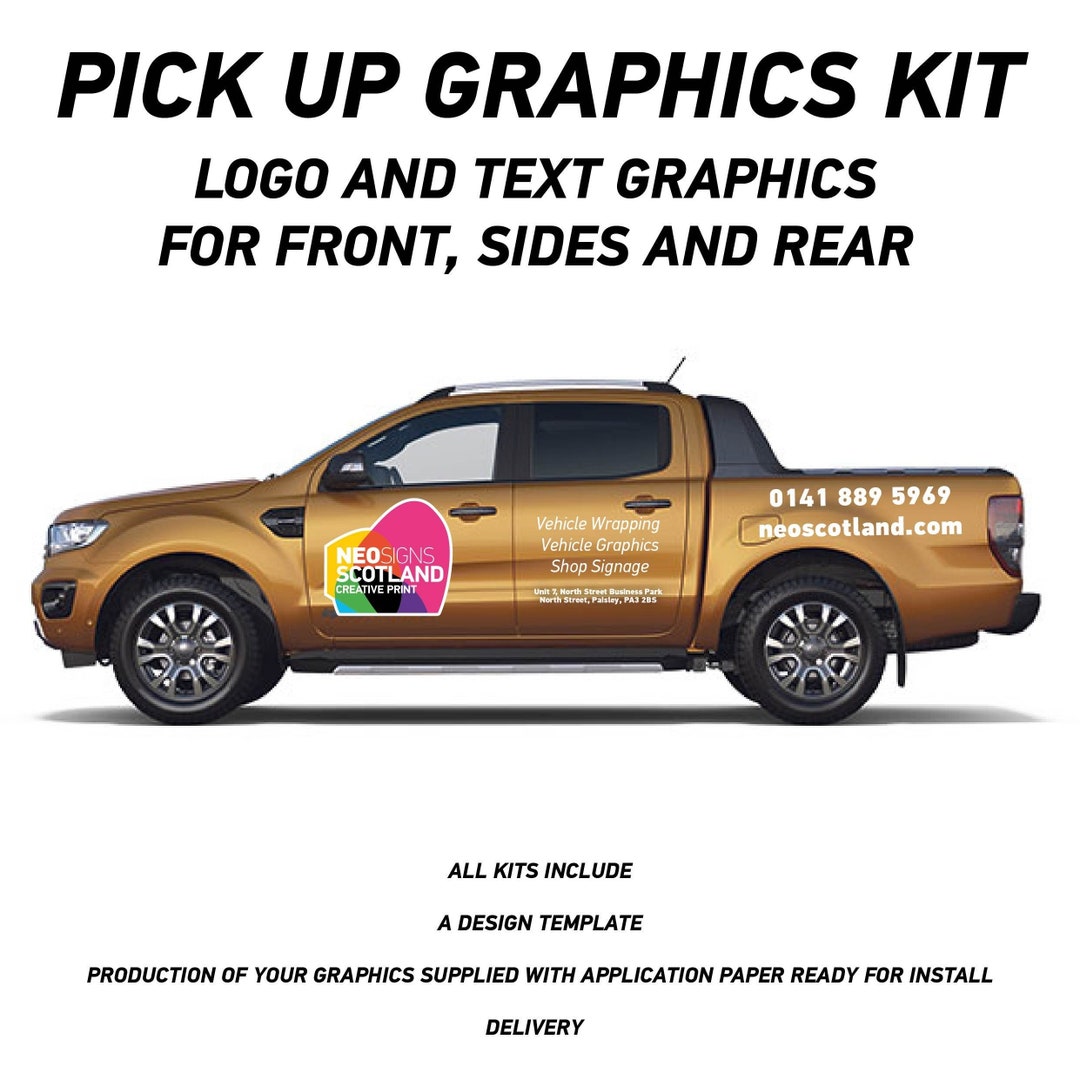 VAN10 Pick up Graphics Kit Sign Writing Vehicle Lettering Livery Signs ...