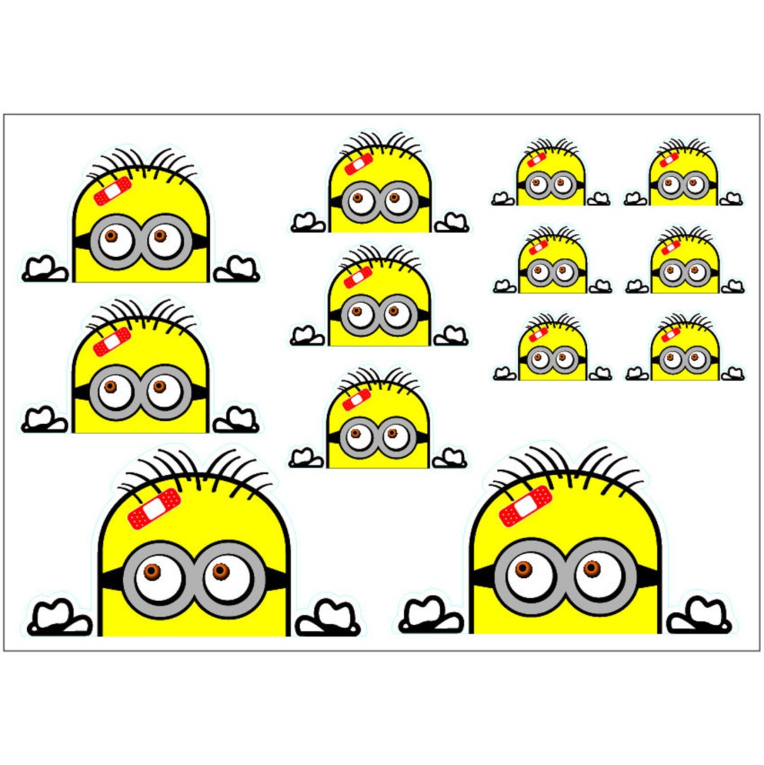 PS0480 Cartoon Face Stickers Sheet Decals Kids Wall Self Adhesive Vinyl ...