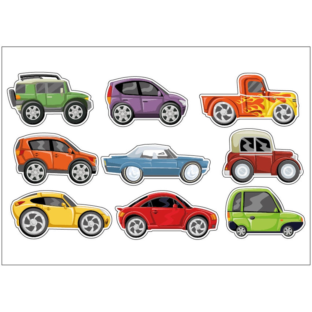 PS0103 Cars Kids Sticker Sheet Decal Vehicle Wall Self Adhesive Vinyl ...