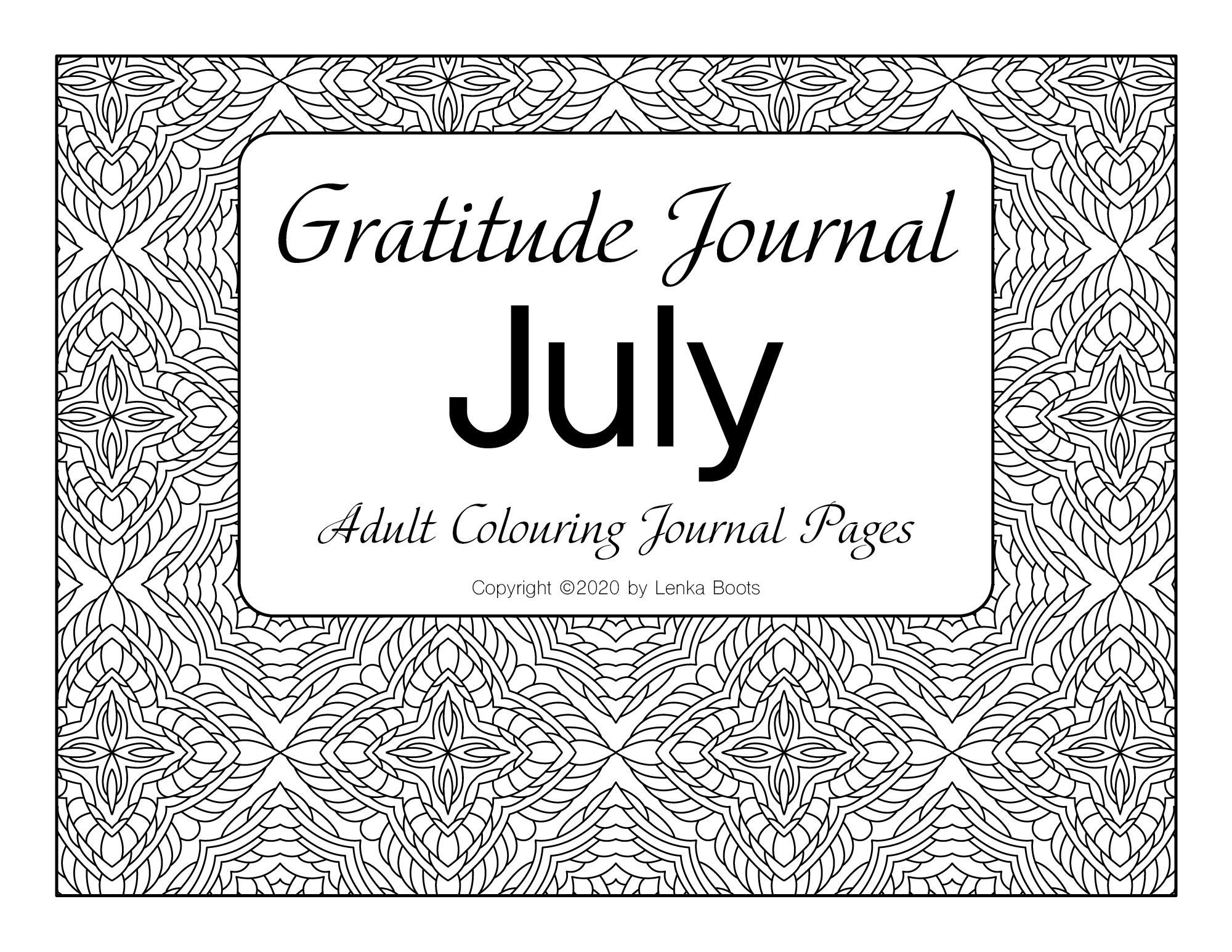 Pdf: Daily Colouring Gratitude Journal for July adult | Etsy