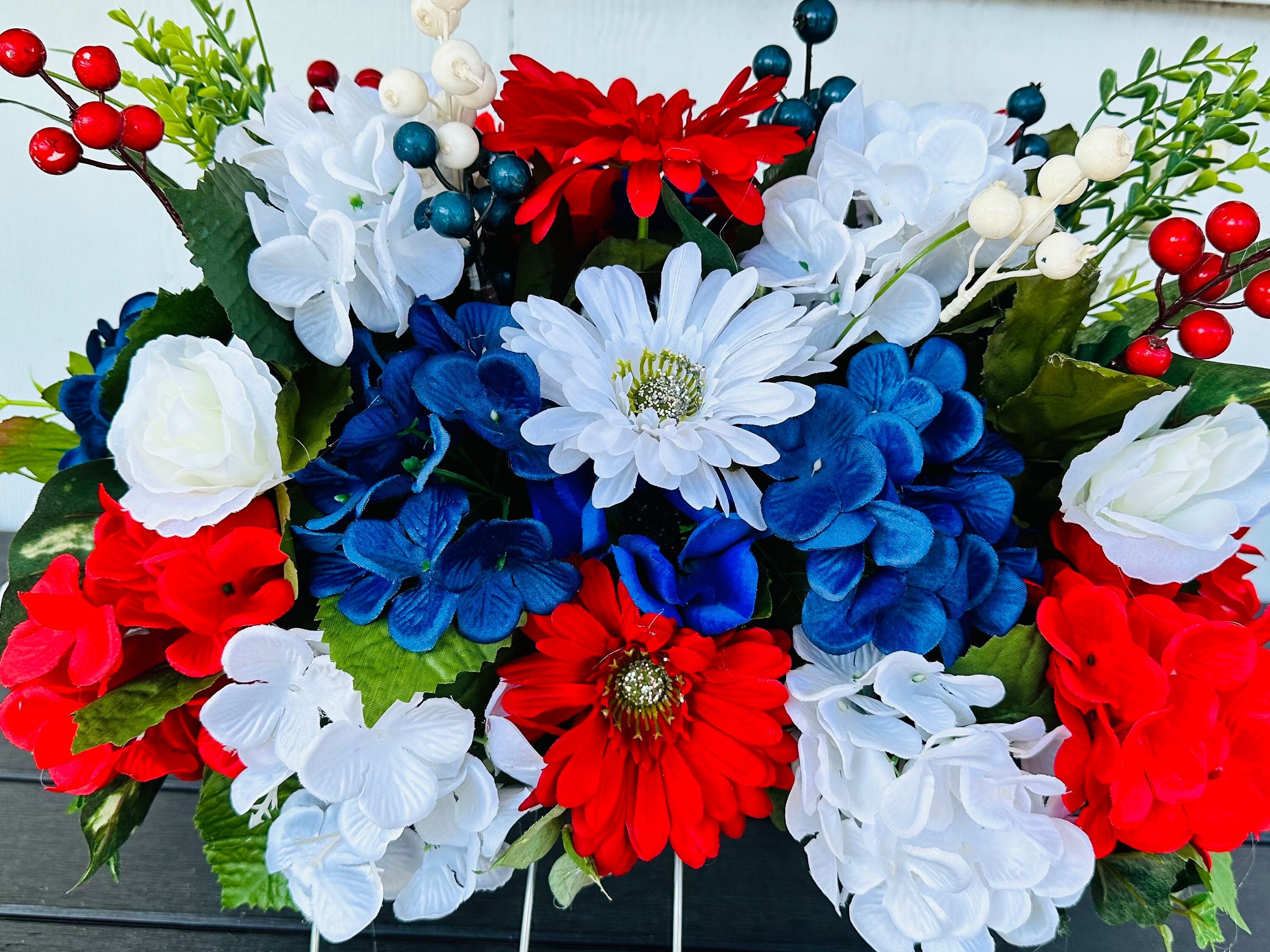 Memorial Day Topper ~ Cemetery Saddle ~ Headstone Topper ~ Gravestone ...