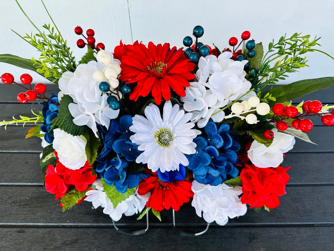 Memorial Day Topper ~ Cemetery Saddle ~ Headstone Topper ~ Gravestone ...