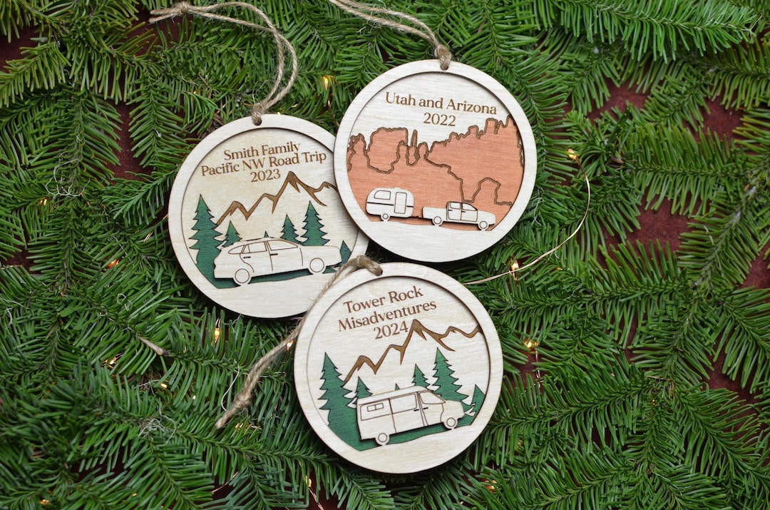 Personalized Road Trip Ornament – Engraved Camping Ornament - Etsy