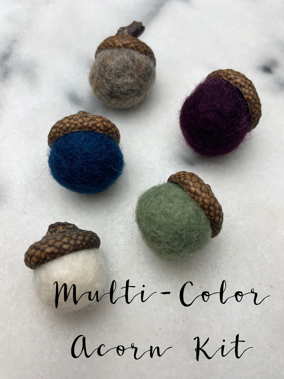 Wet Felting Acorn Craft Kit, Natural Wool, DIY Project - Etsy