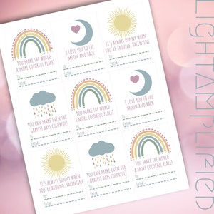 Printable Rainbow Valentine's Day Cards Boho Rainbow Valentine Cards ...