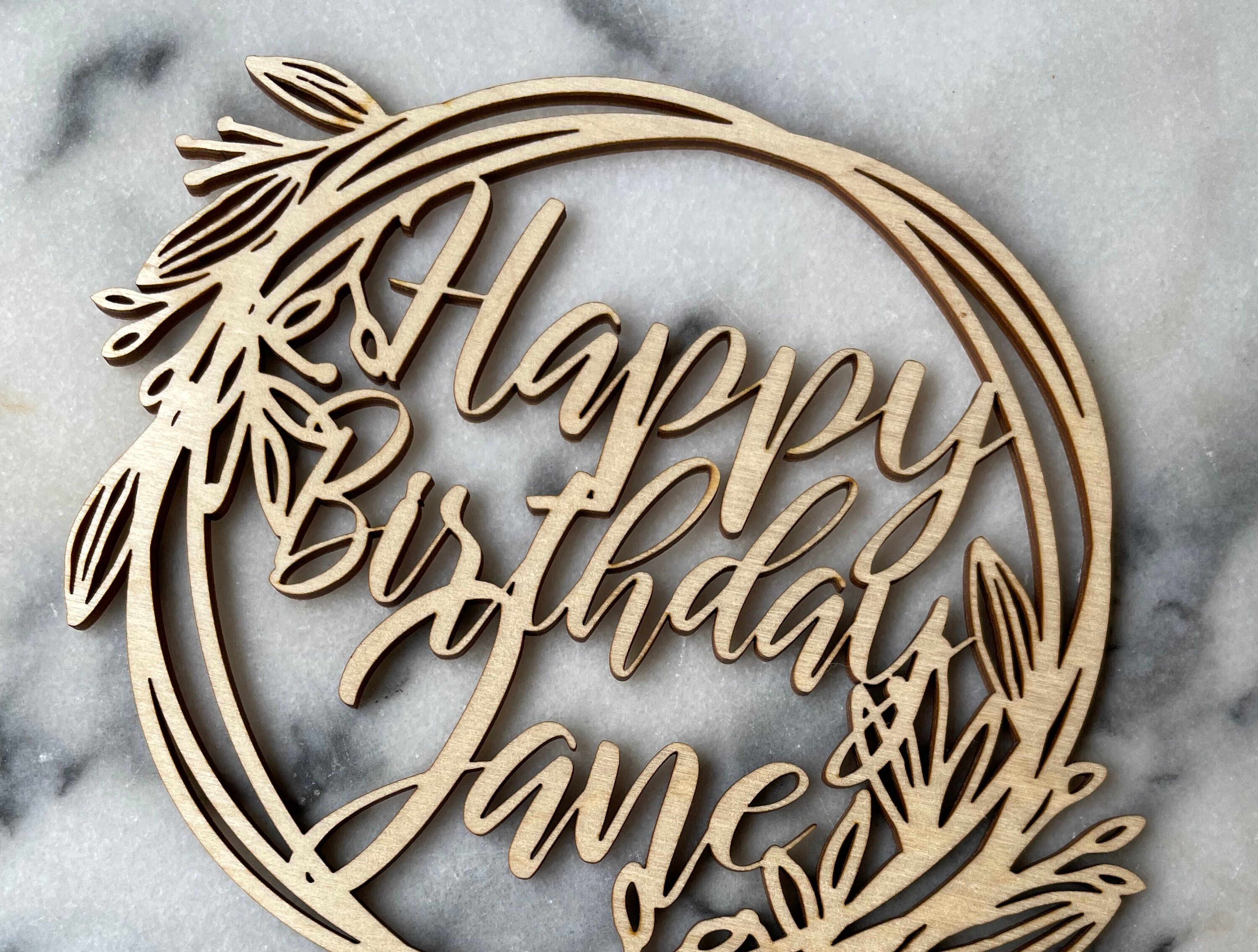 Custom Wood Wreath Cake Topper Personalized Birthday Cake - Etsy