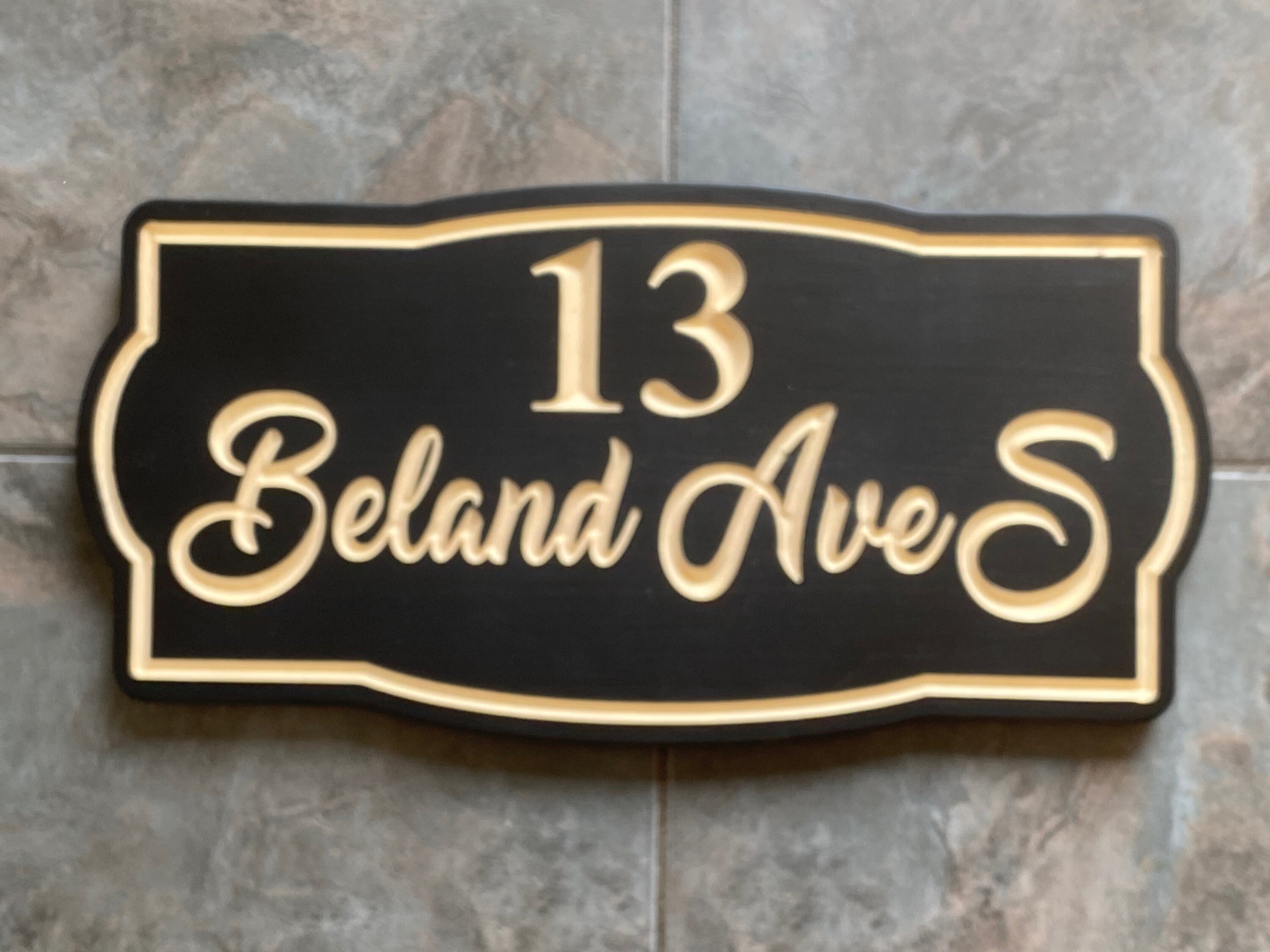 Street Address Sign Carved Wood Address Sign Painted Wood | Etsy