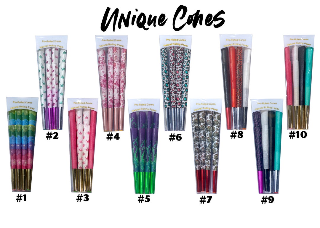 Unique Rolling Cones 8 Packs-colorful Designer Cones Caligars - Etsy