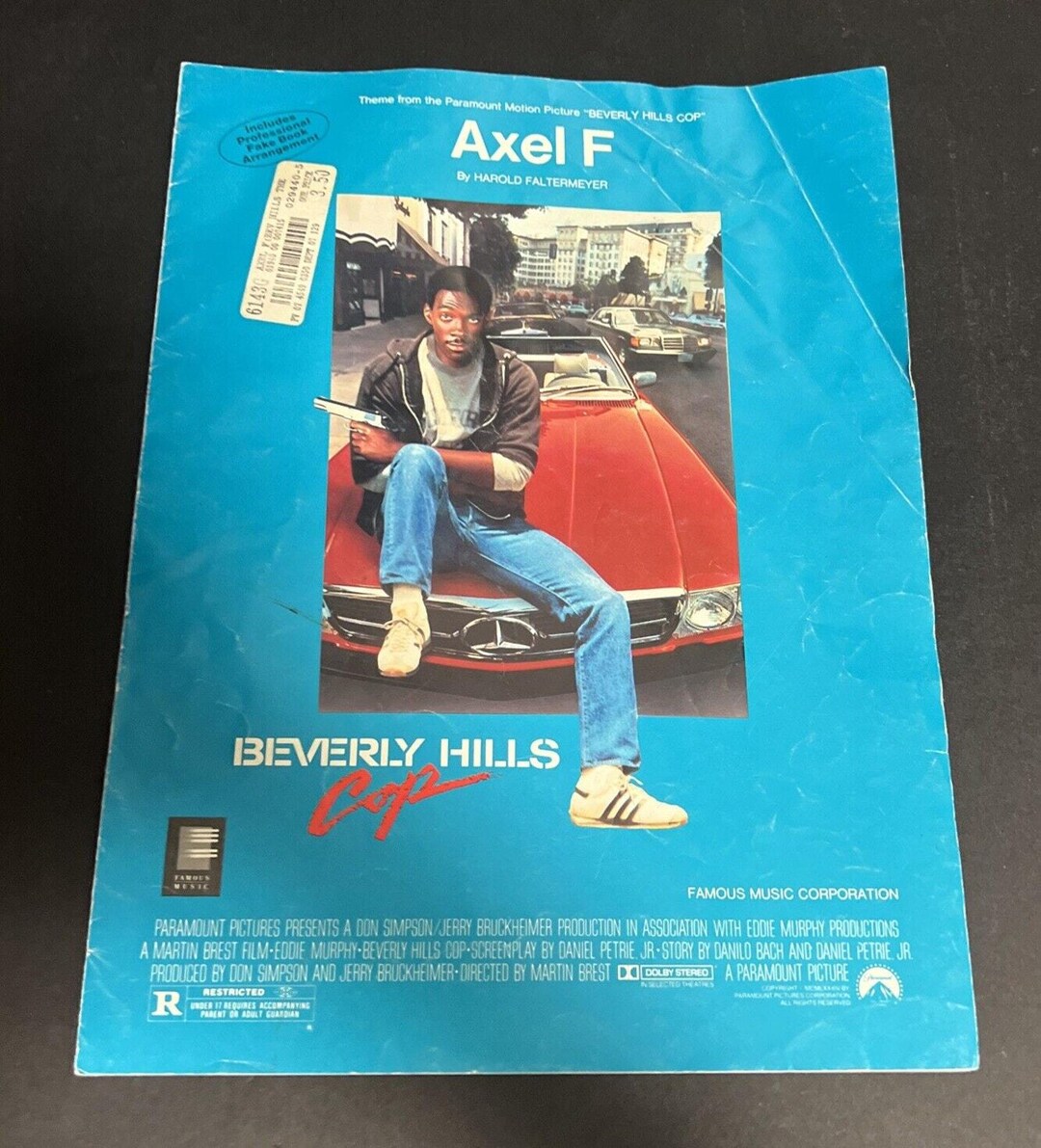 Axel F Theme From Beverly Hills Cop Sheet Music Vintage 1985 Movie ...