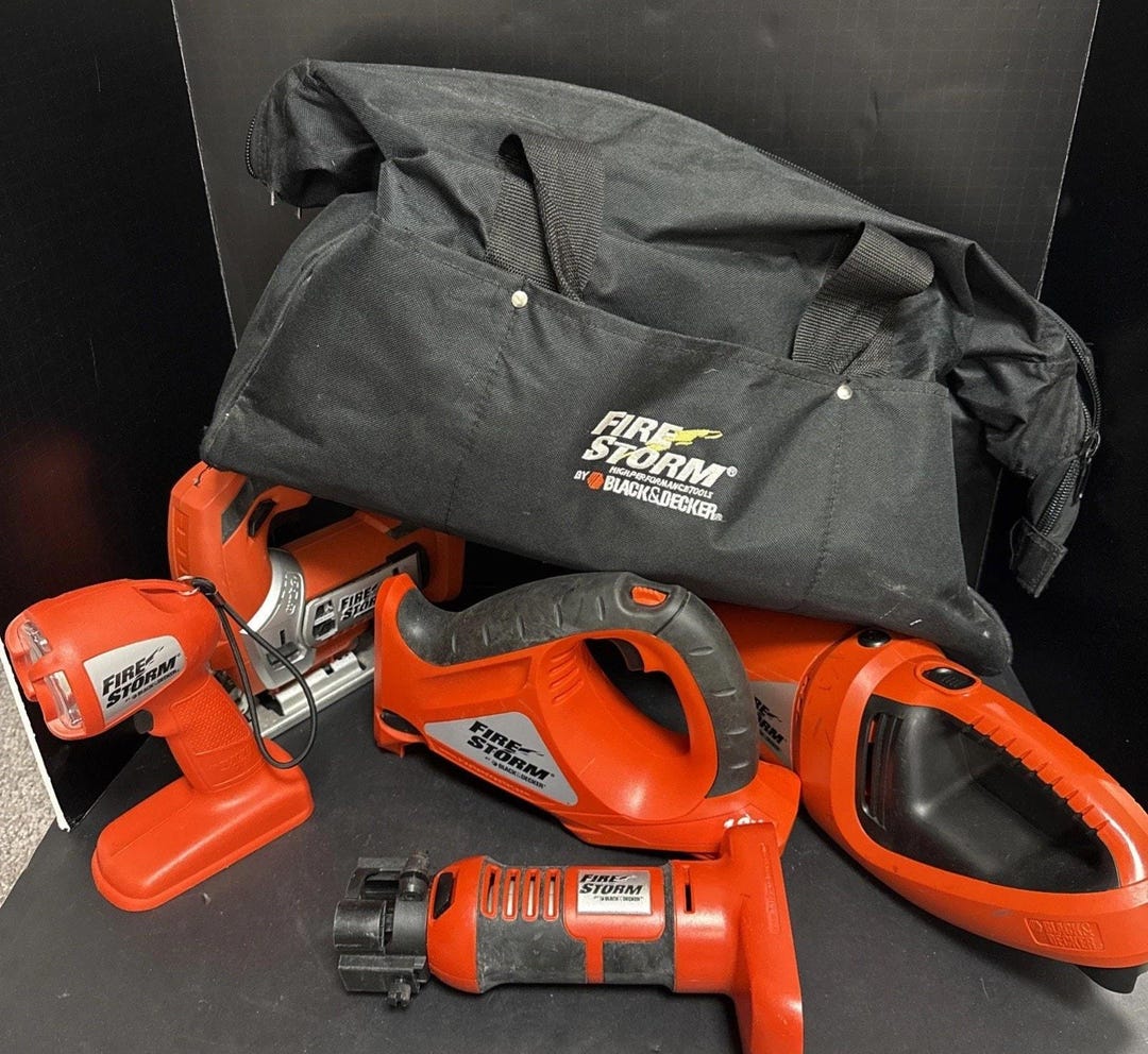 Black and Decker Firestorm 18V Lot of 5 Tools Rotary Jigsaw Hand Saw ...