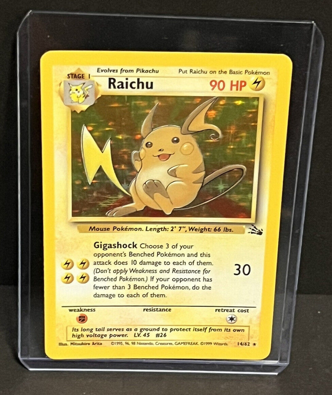 Raichu Pokemon Trading Card Game TCG Base Fossil Set Lightning 14/62 ...