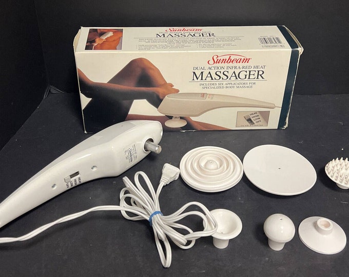 Sunbeam Dual Action Infra-red Heat Massager 1856-8 With 6 Attachments ...
