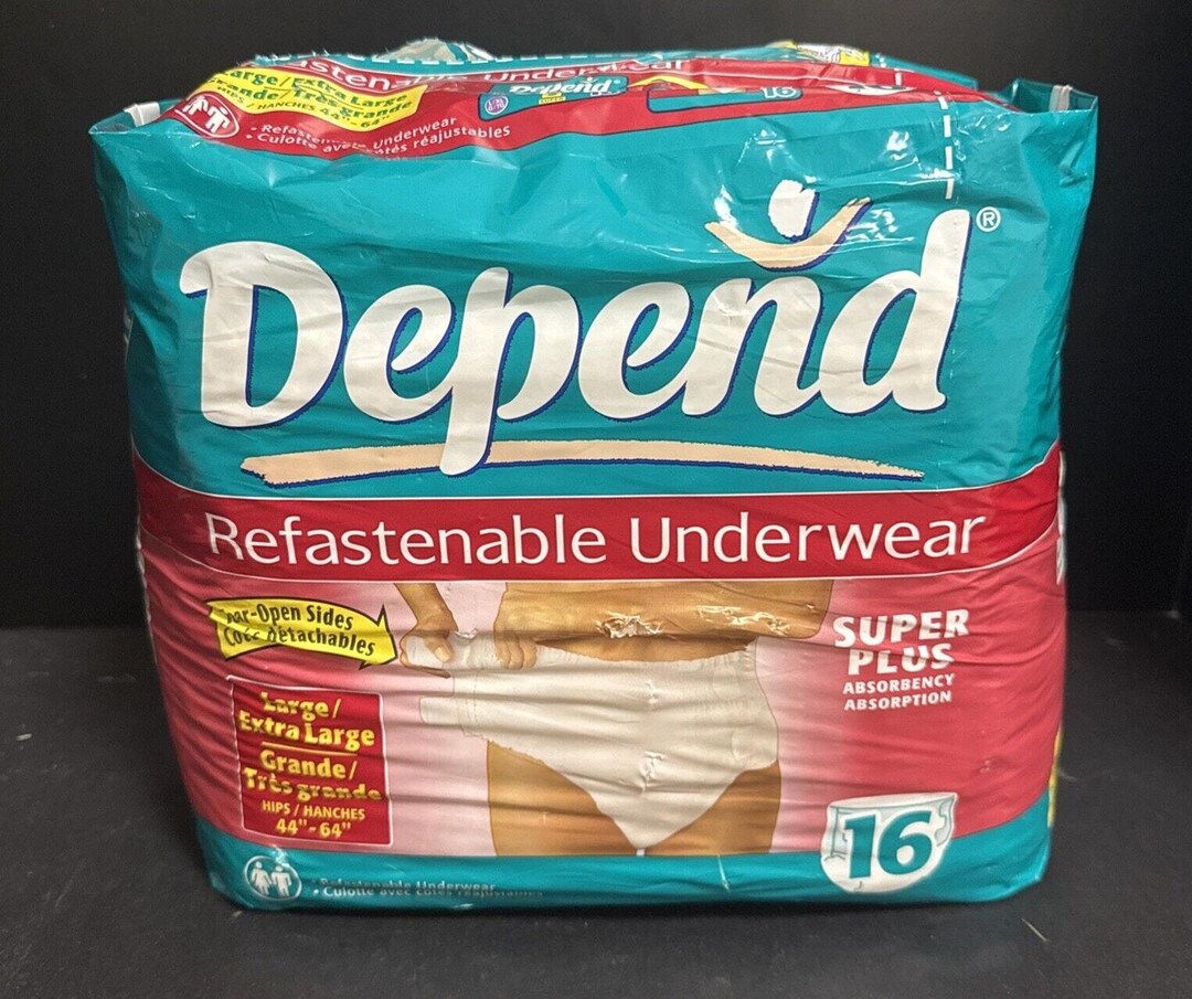 Depend Refastenable Underwear Brief Super Plus 4464 16 Count 4464 2002 ...