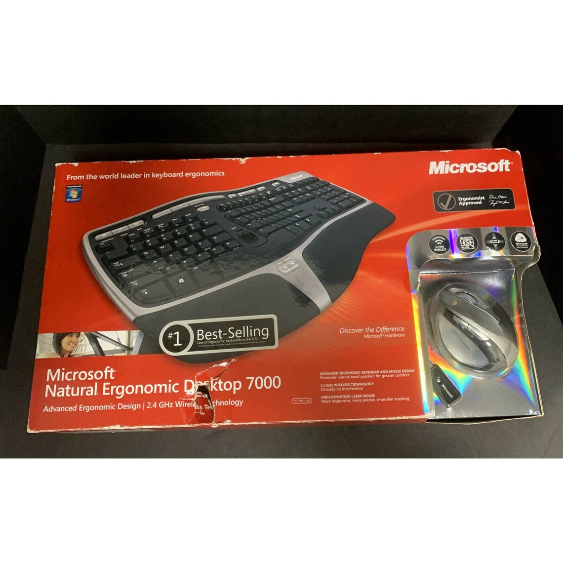 Microsoft Natural Wireless Ergonomic Keyboard 7000 Sealed | Etsy