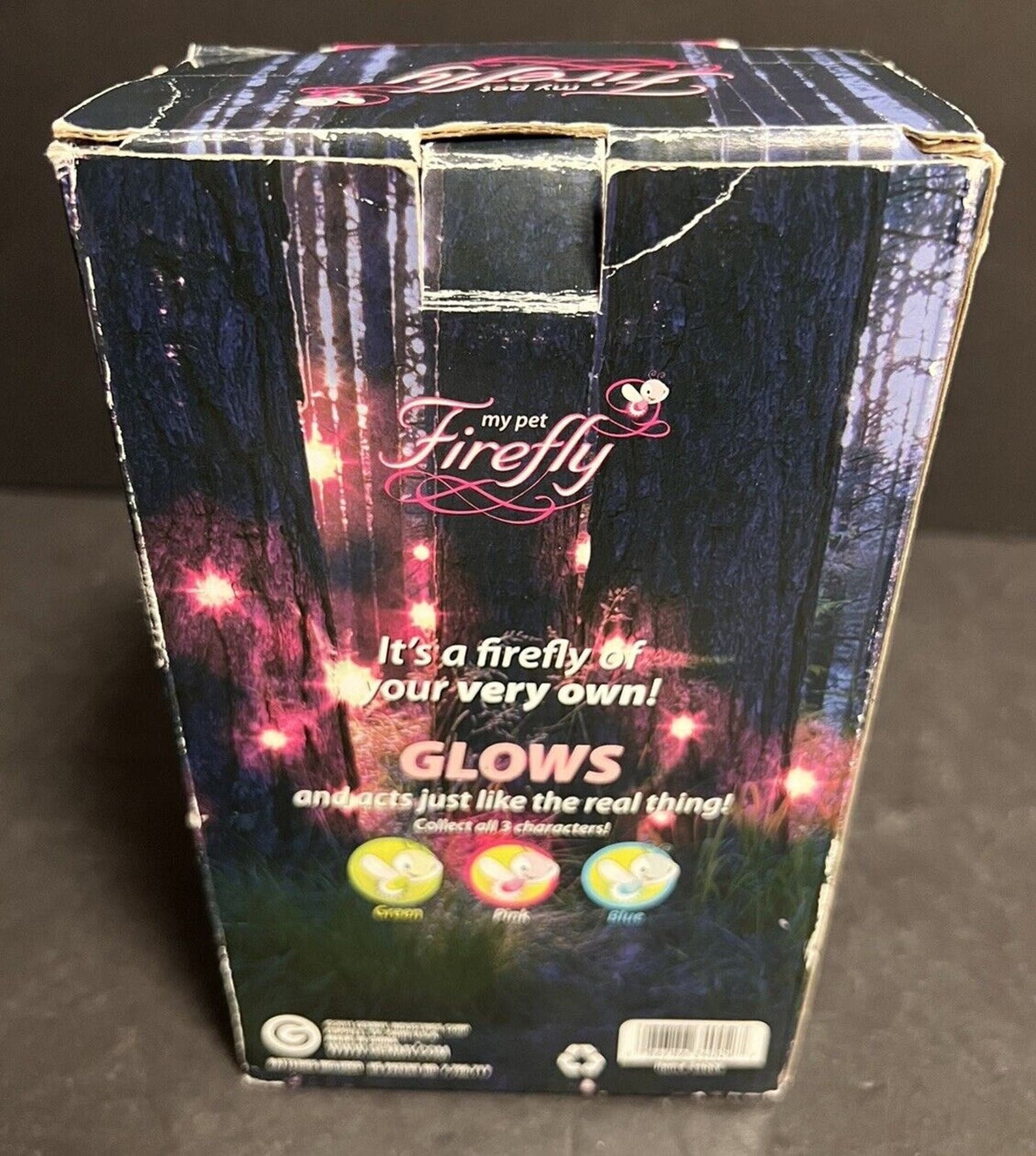 Gemmy My Pet Firefly Glows Glass Jar Pink Color Tested Working Rare ...