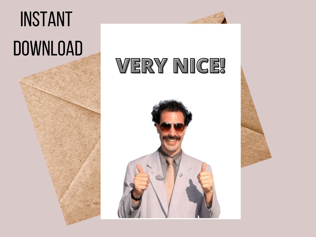 BORAT Birthday Greeting Card, Printable Birthday Card, Great Success ...