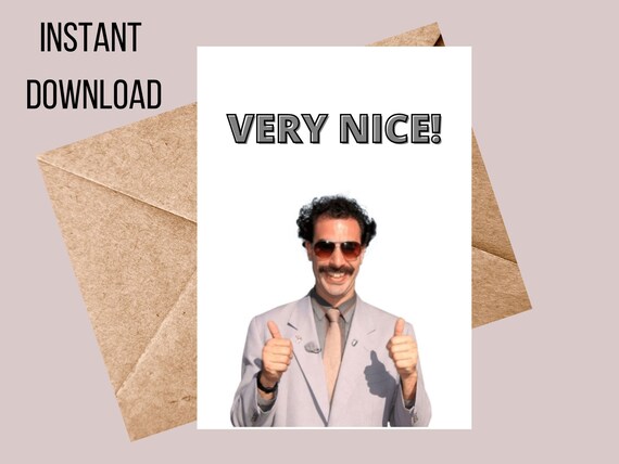BORAT Birthday Greeting Card Printable Birthday Card Great - Etsy Australia