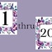 Purple Floral Table Numbers Instant Download Digital - Etsy