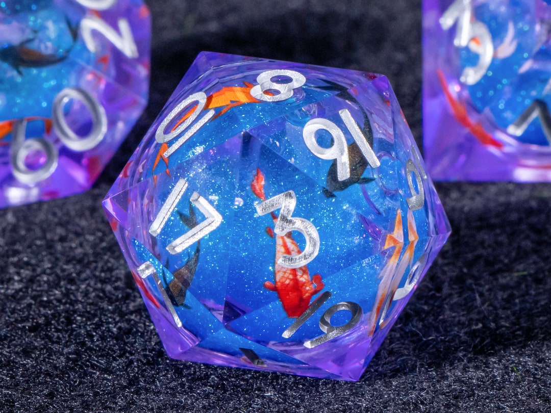 Liquid Core Dnd Dice Set of 7, RPG Dice, Sharp Edge Dice Resin ...