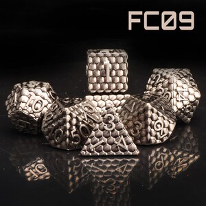 Golden Dnd Dice Set of 7 / Bee Dice / Polyhedral Metal Dice Set ...