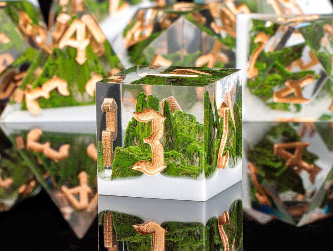 Mountain Forest Dice Handmade Resin Dice Sharp Edge DnD Dice - Etsy 日本