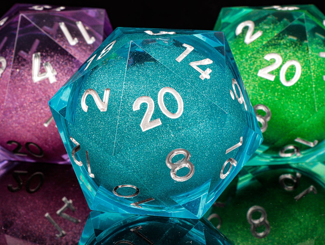 Liquid Core D20 55mm Size Giant D20 Liquid Heart Dice D and - Etsy