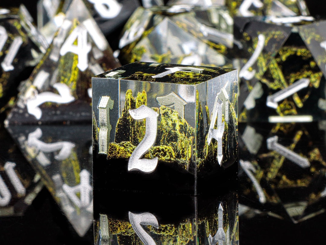 Golden Mountains Handmade Sharp Edge Dice for Dnd, Resin Dice, RPG Dice ...