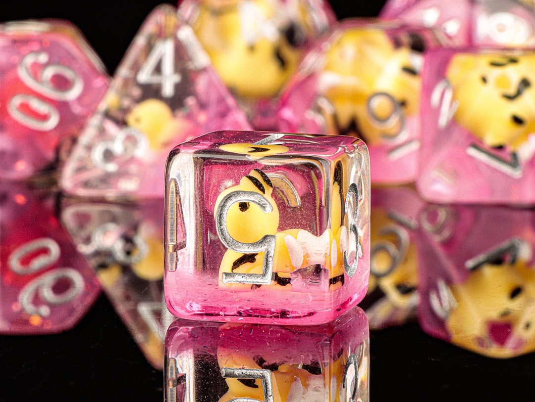 Little Bee Resin Dnd Dice, Pink Dice, Role Playing Game Dice, D and D ...