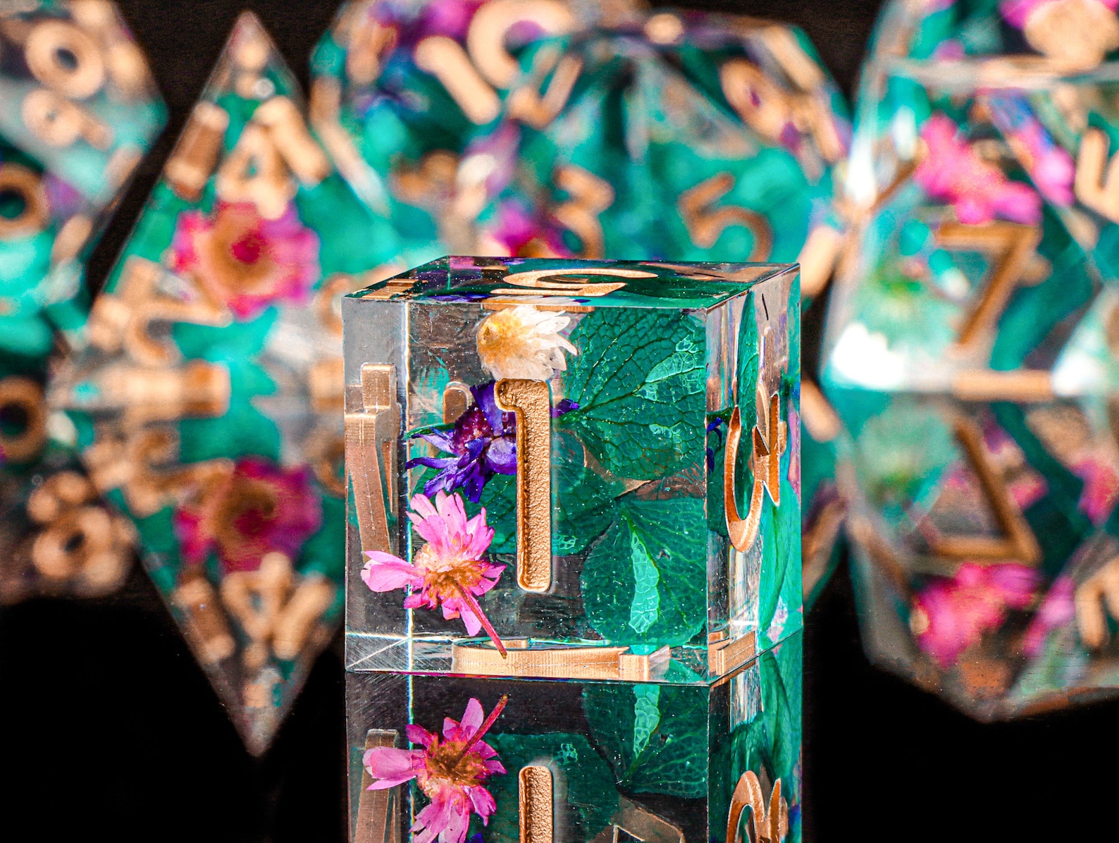 Leaves and Flowers Dice, Dnd Resin Dice Set, Polyhedral Dice, Sharp ...