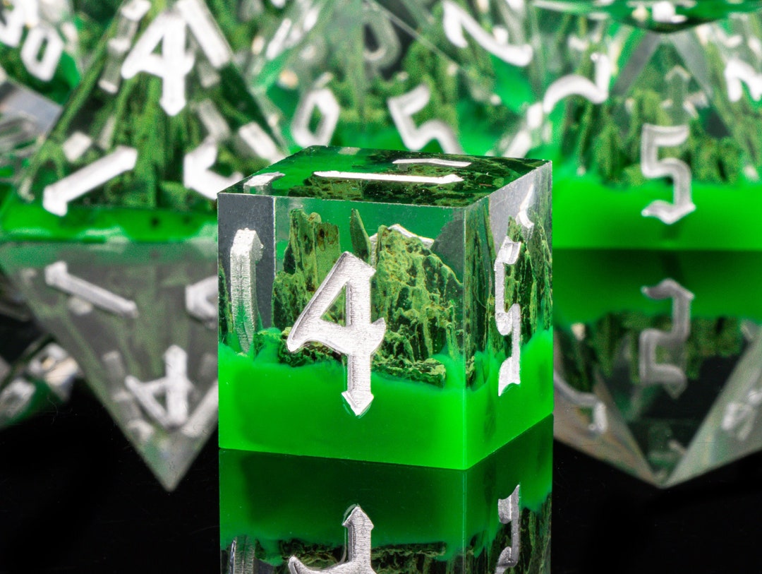 Mountain Forest Dice, Handmade Resin Dice Sharp Edge, Dnd Dice Set ...