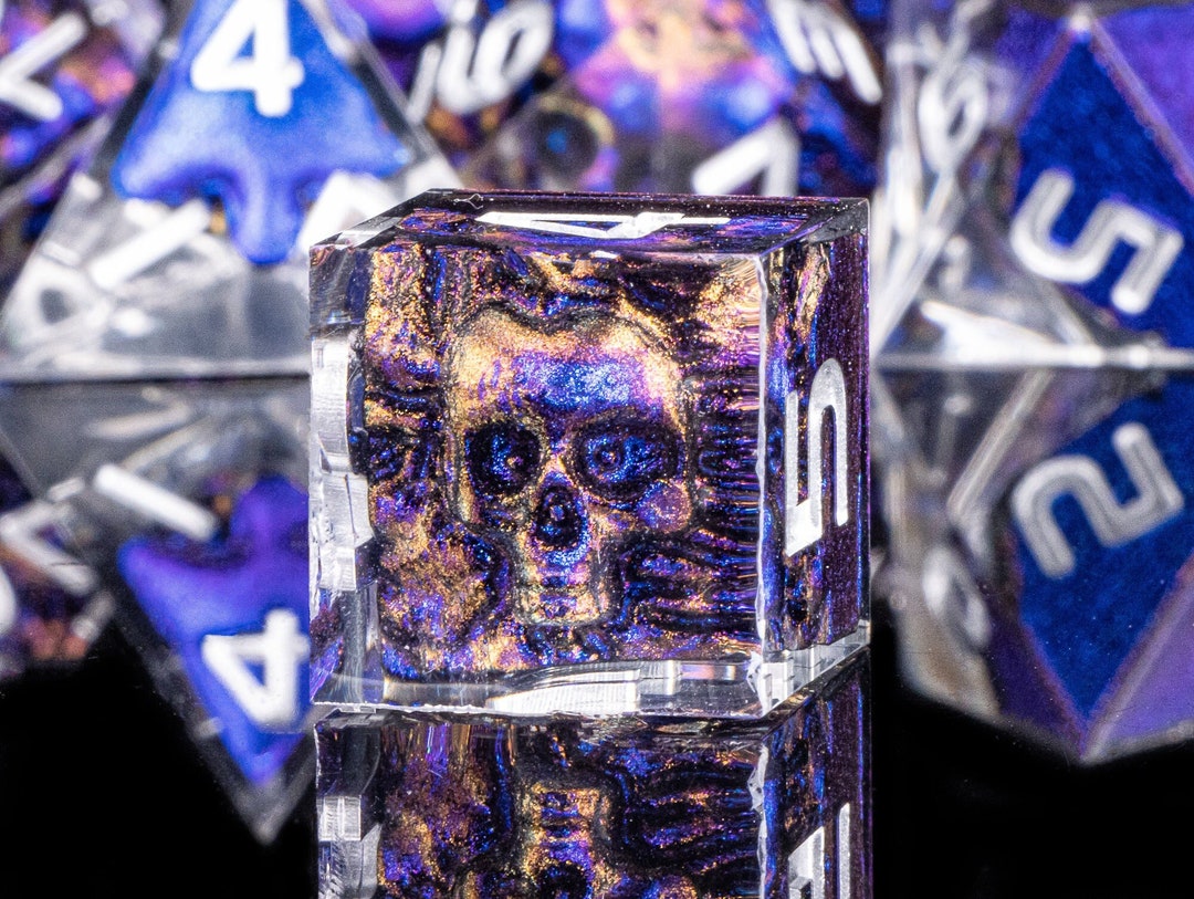 Skull Face Dice for Role Playing Games, Sharp Edge Dnd Dice Set Resin ...
