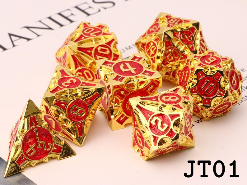 Solid Metal Dice With Arrows Design/ Dnd Dice Set of 7 / RPG - Etsy
