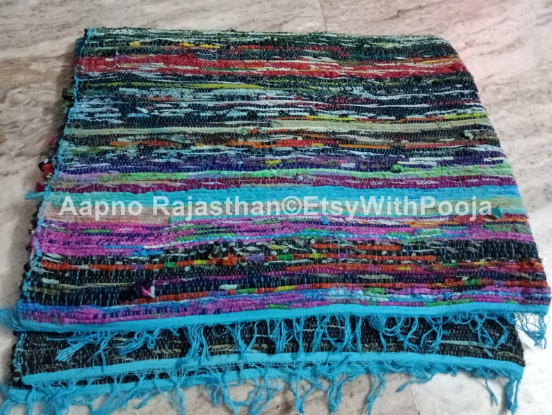 Beautiful Rectangle Cotton Chindi Rugs 3x5 Feet Reversible - Etsy