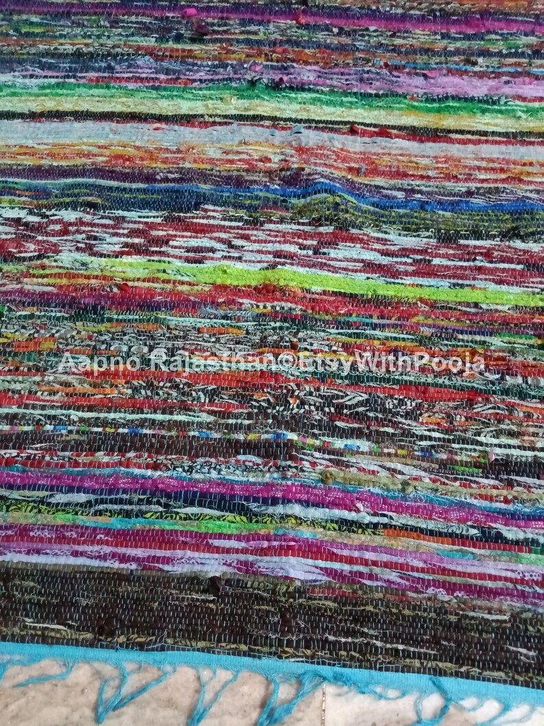 Beautiful Rectangle Cotton Chindi Rugs 3x5 Feet Reversible - Etsy