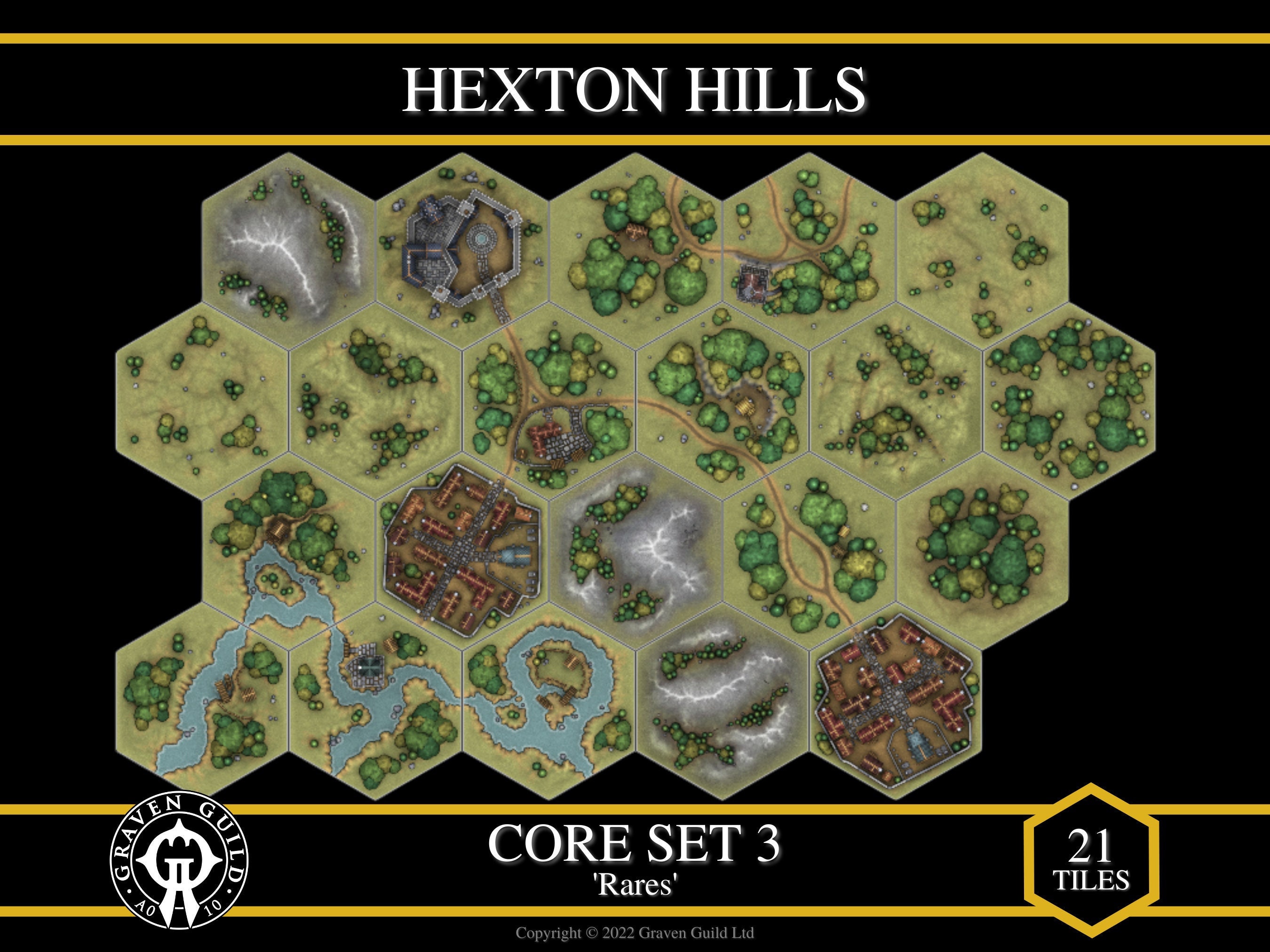Hexton Hills Core Set n.º 3 'Rares' para juegos de rol de mesa/D&D, Pathfinder, Warhammer ...