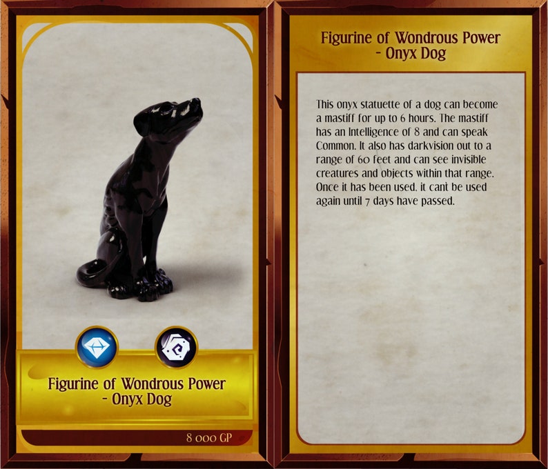 Figurine of Wondrous Power Onyx Dog Puzzles and Props - Etsy UK