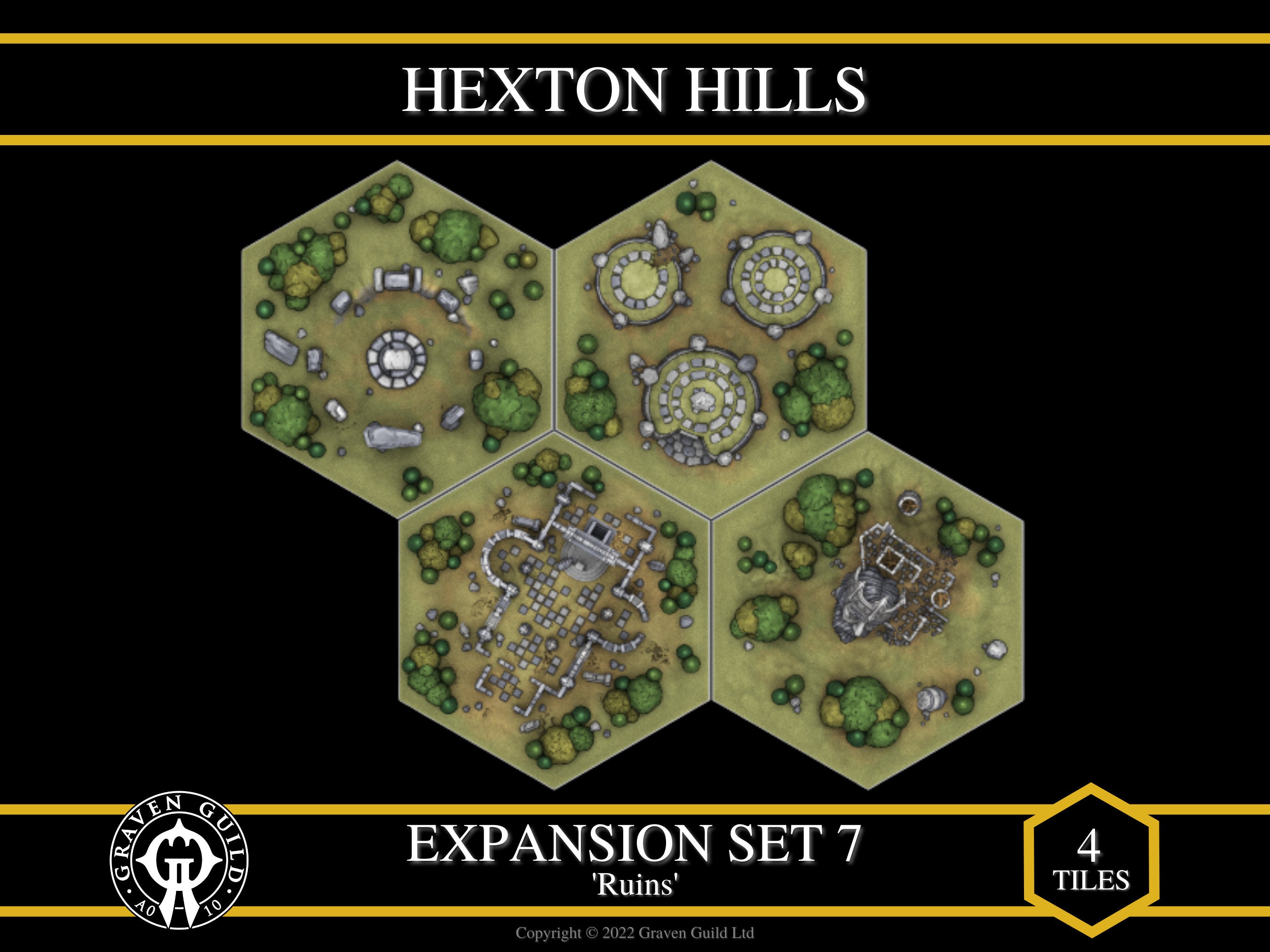 Hexton Hills Expansion Set 7 'ruins' for Tabletop Rpgs D&D, Pathfinder ...