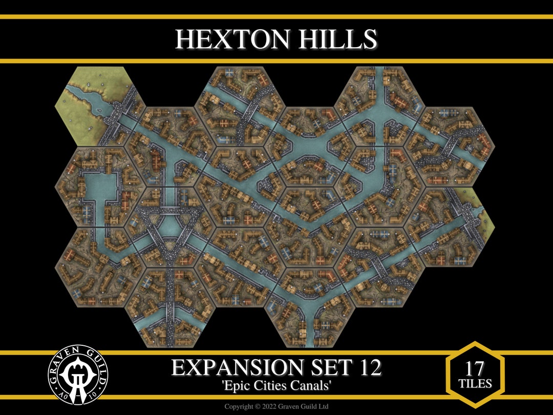 Hexton Hills Expansion Set 12 'epic Cities Canals' for Tabletop Rpgs D ...