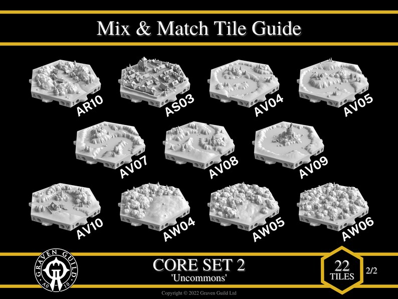 Hexton Hills Core Set 2 'uncommons' for Tabletop Rpgs D&D, Pathfinder, Warhammer, Fantasy, Hex ...