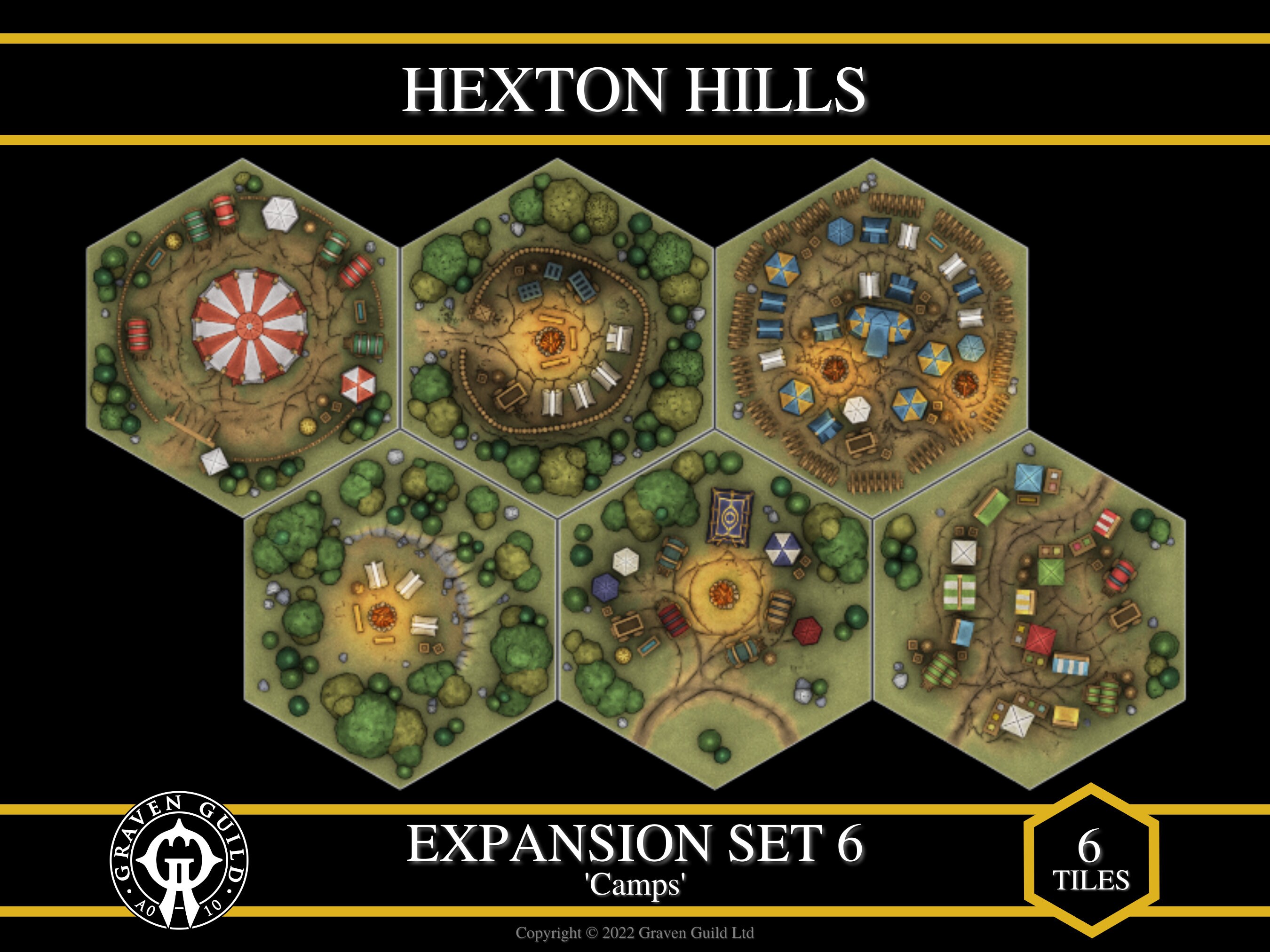Hexton Hills Expansion Set 6 'camps' for Tabletop Rpgs D&D, Pathfinder ...