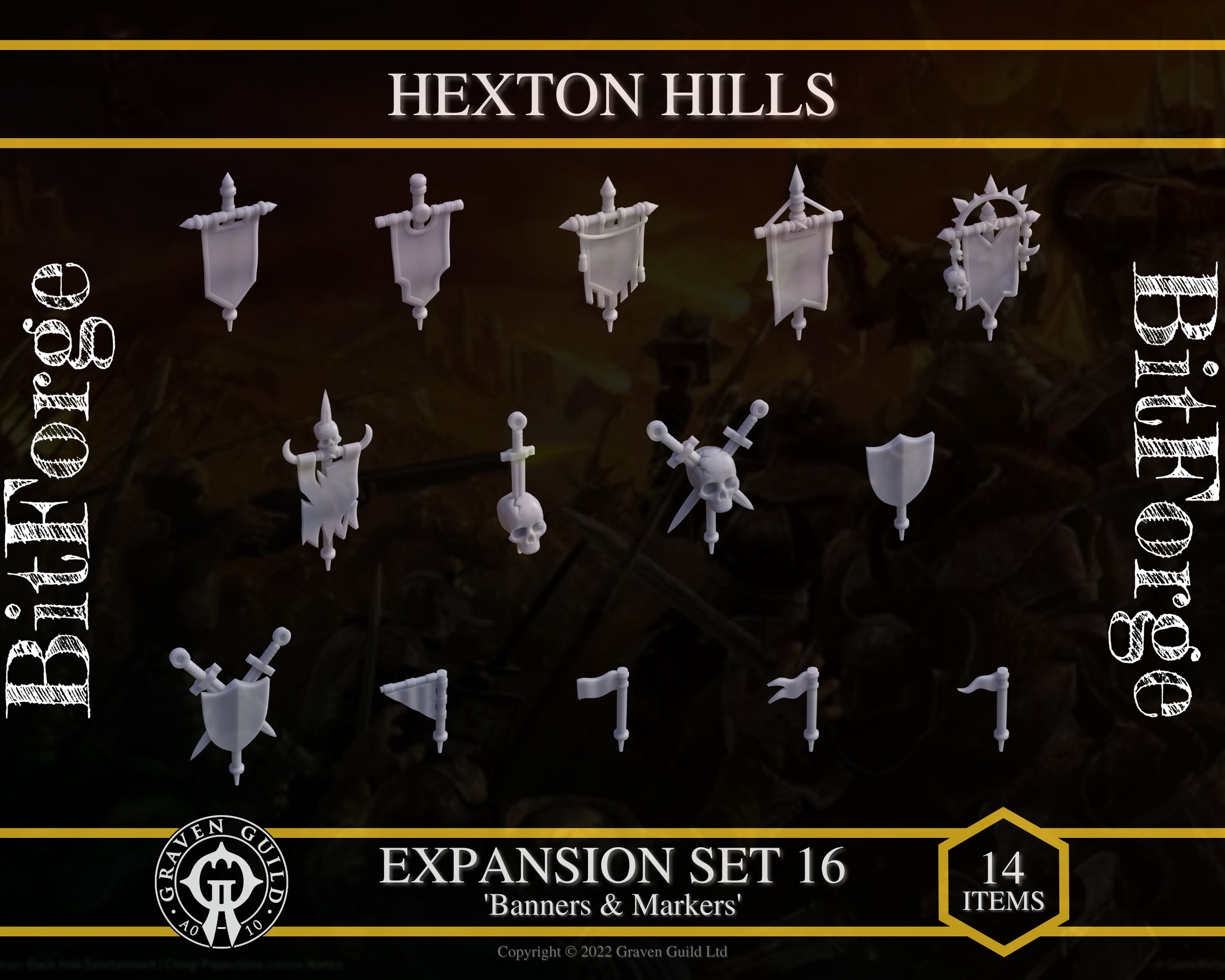 Hexton Hills Expansion Set 16 'banners and Markers' for Tabletop Rpgs D ...