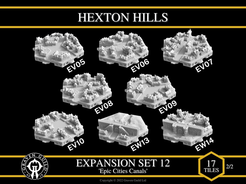 Hexton Hills Expansion Set 12 'epic Cities Canals' for Tabletop Rpgs D ...