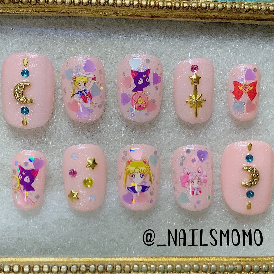MEDIUM SIZE Usagi Anime Pink Press On Nail Nail Art Craft Supplies ...